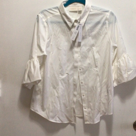 Chico's | Tops | Chicos White Long Sleeve Buttonup Blouse | Poshmark
